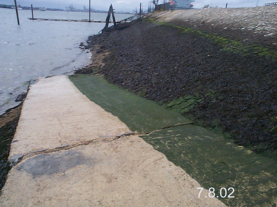 Tidal slipway being treated with Clearway - Clearway